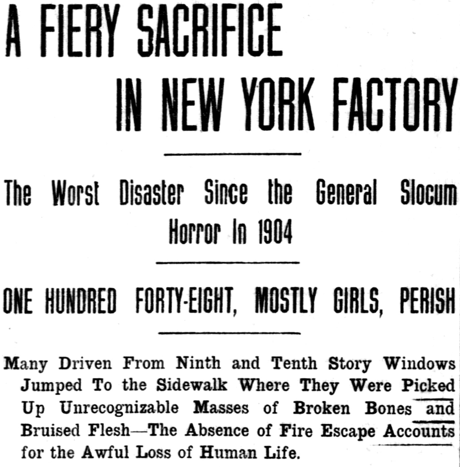 How the Horrific Tragedy of the Triangle Shirtwaist Fire Led to ...